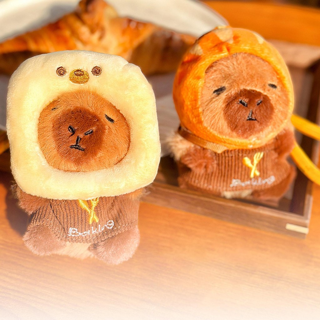Bread Shape Capybara Plush Keychain Cartoon Cute Stuffed Animals Doll ...