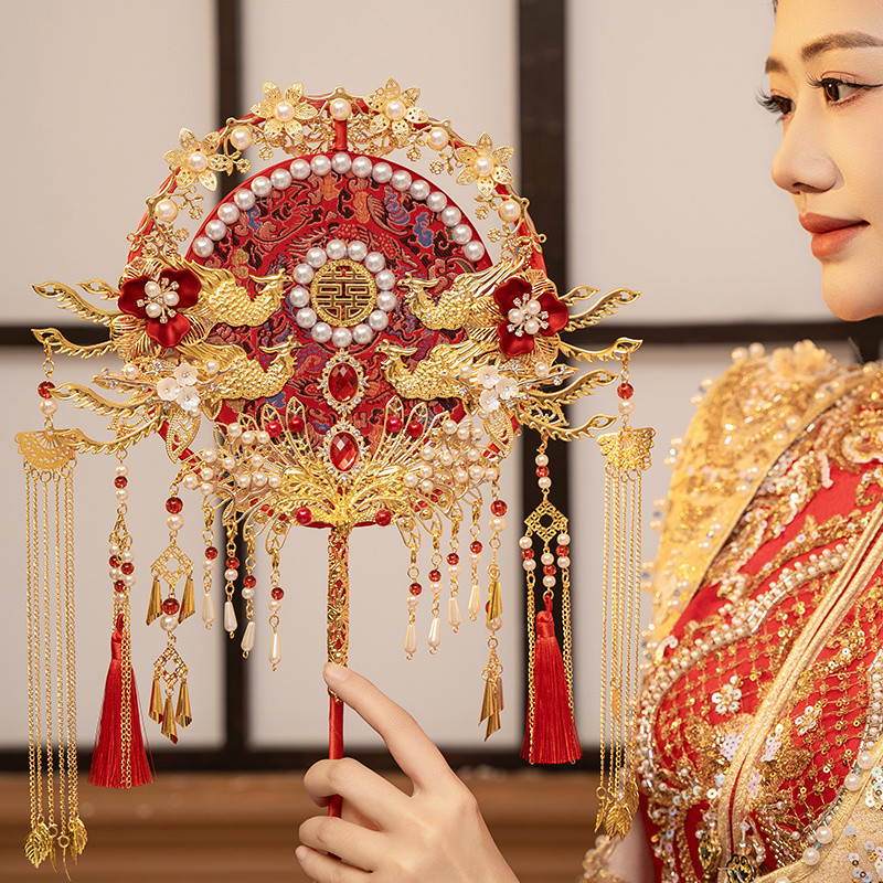 Double-sided Fan diy Material Package Handmade Xiuhe Wedding Fan ...