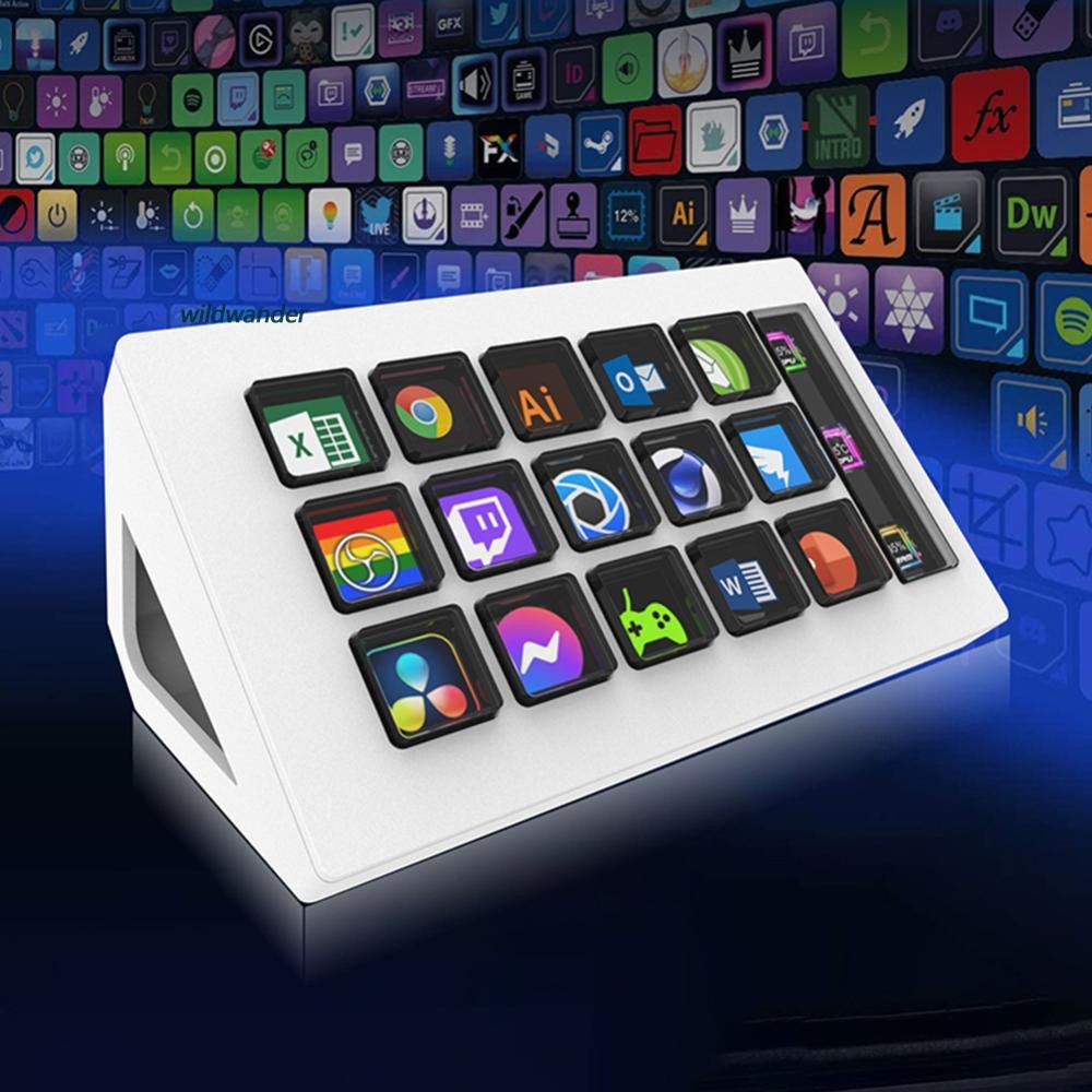 For StreamDeck Controller Visual Keyboard 15 Customizable LCD Keys for Win/MacOS [wildwander.ph ...