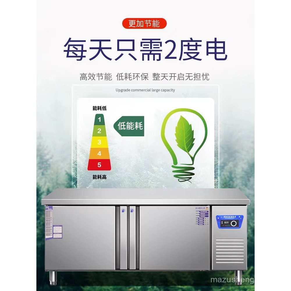 Freezer Flat Chiller Refrigeration Workbench Operation Table Commercial ...