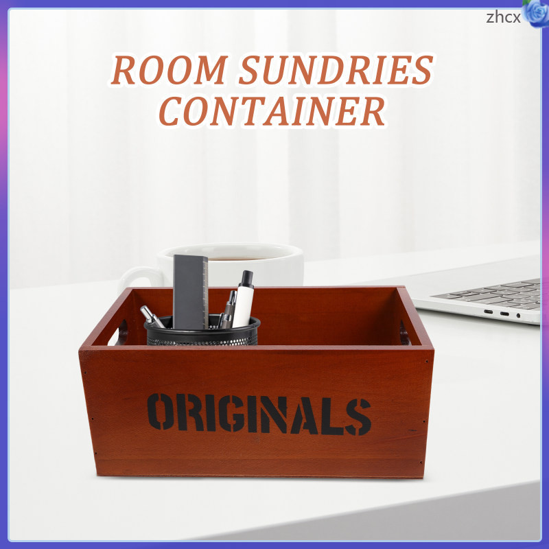 Large Storage Basket Wooden Box Office Supplies Crates Table zhihuicx ...