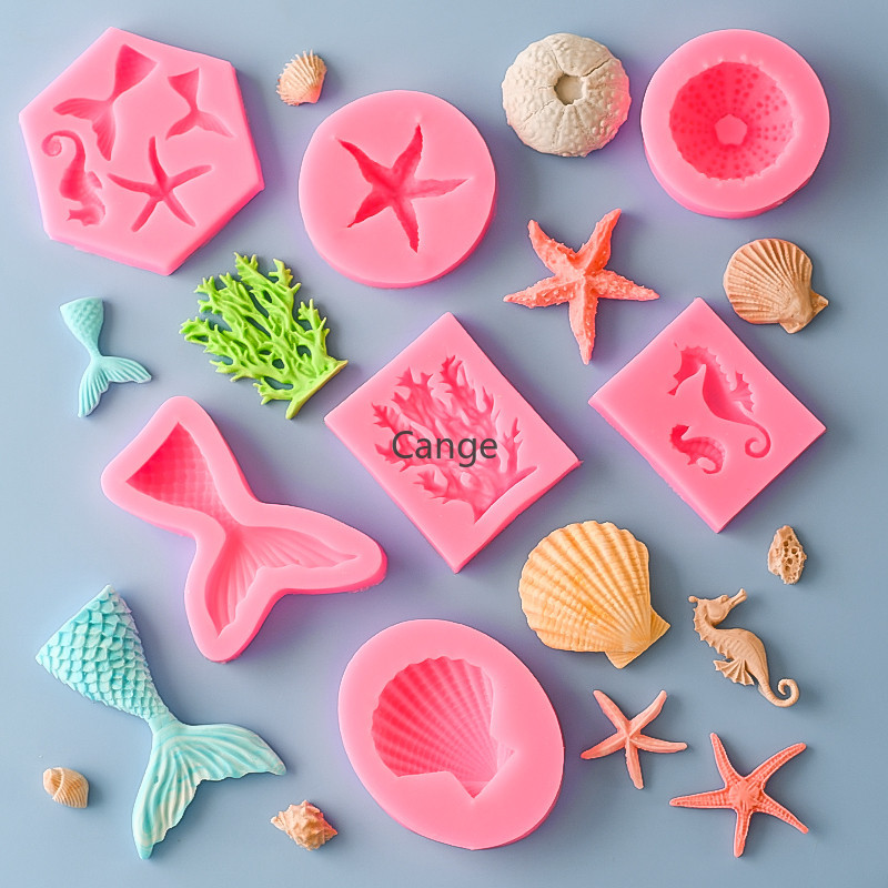 Fish Tail DIY Fish Tail Mold Chocolate Starfish Conch Seahorse Shell ...