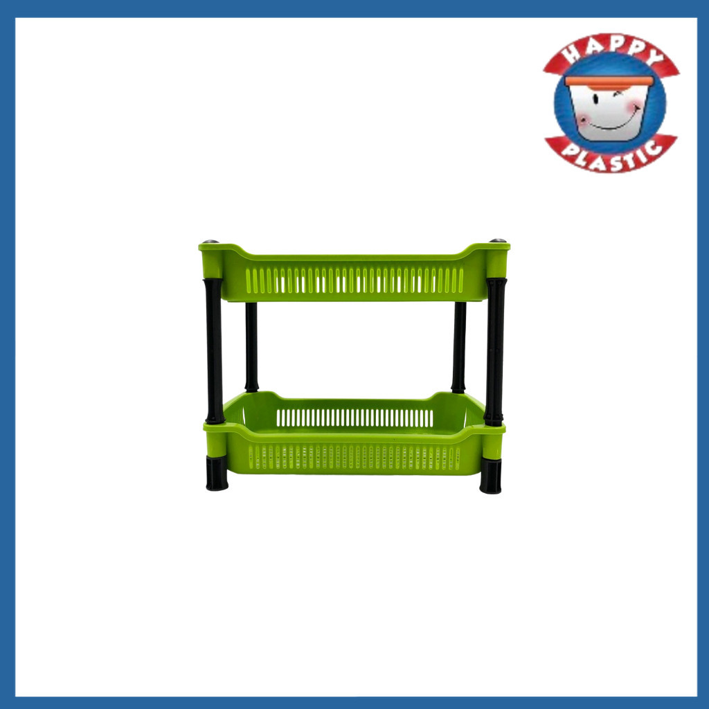 Happy Plastic Rectangular Multipurpose Organizer Utility Rack Black 2 ...