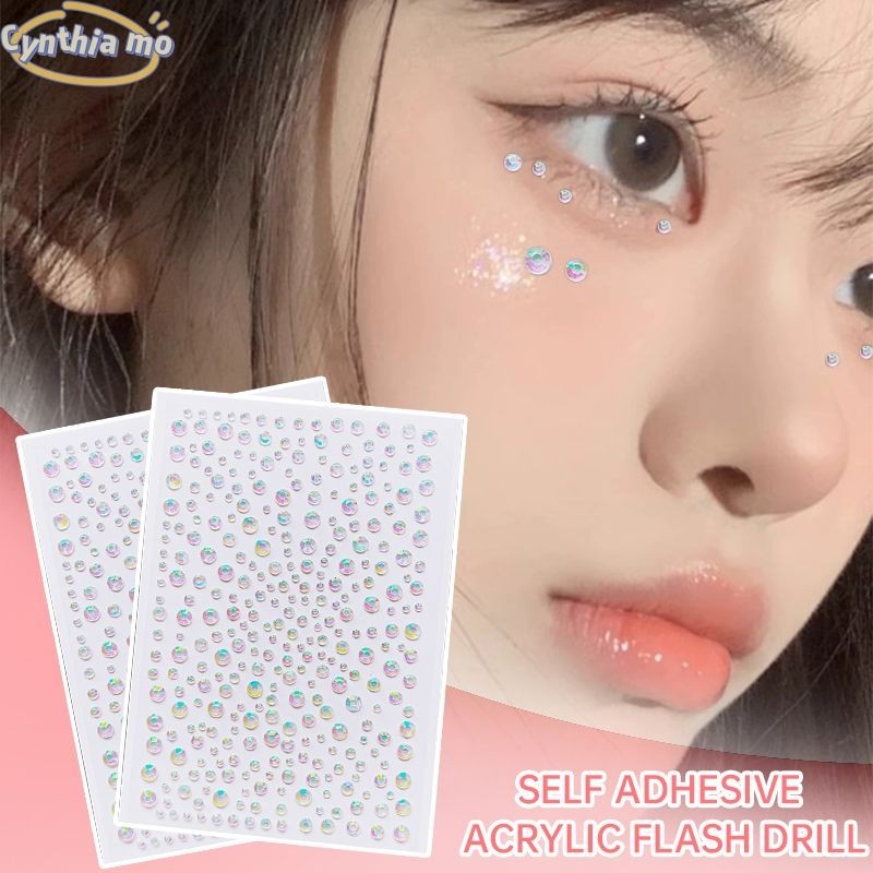 COD Pearl Diamond Eye Sticker Self-adhesive Acrylic Sticker Makeup Nail ...