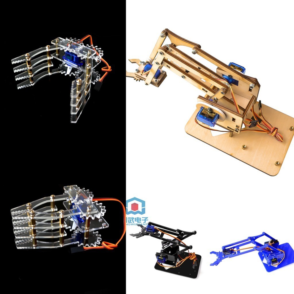4 DOF Unassembly Acrylic Mechanical Arm Robot Manipulator Claw for ...