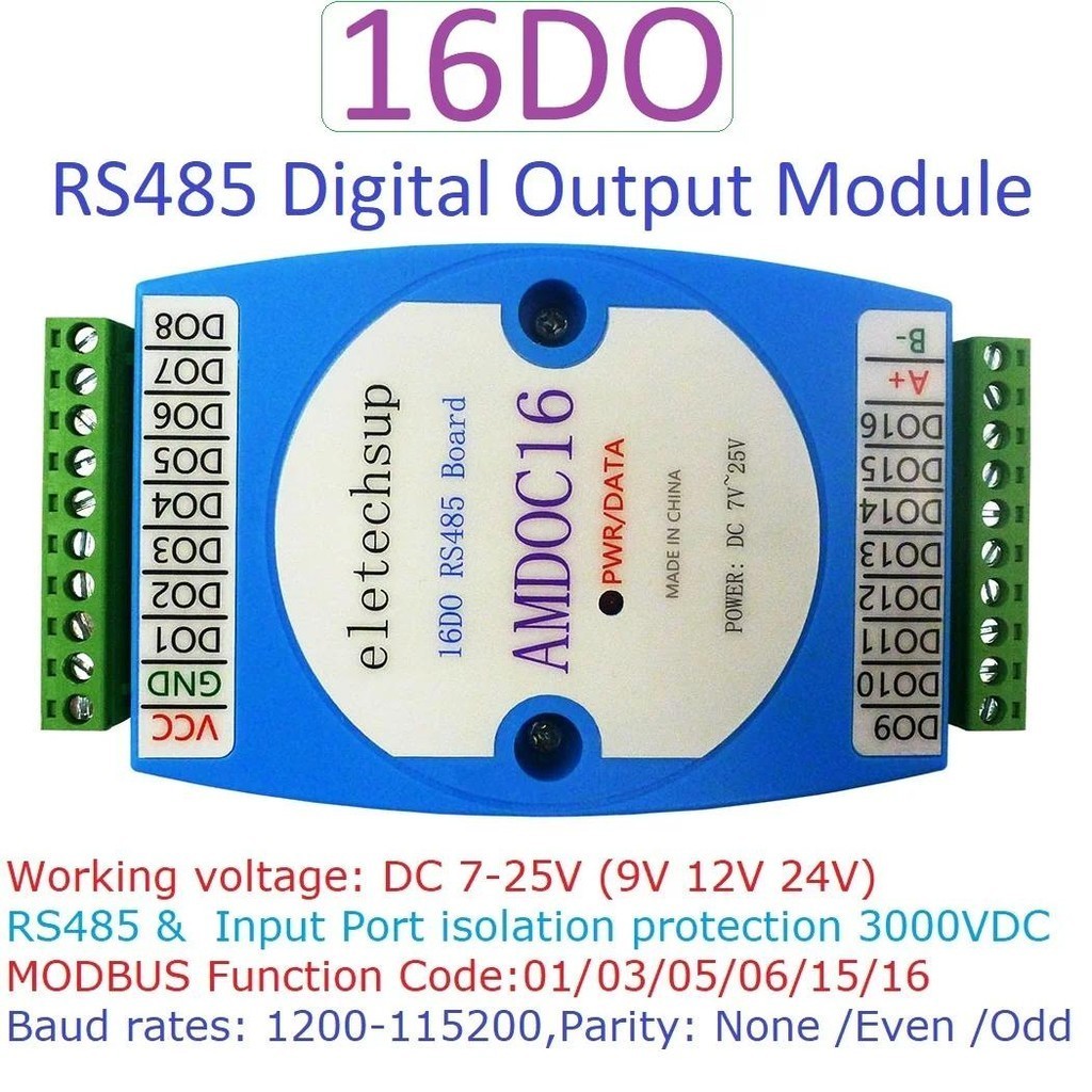 DC 12V 24V 16DO RS485 Isolated Communication Switch Digital Output ...