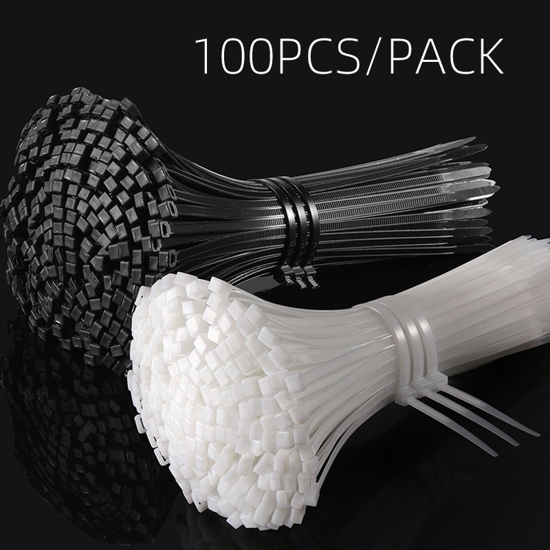 100pcs/pack Nylon Cable Tie Self Locking Zip Ties Multipurpose Strap ...