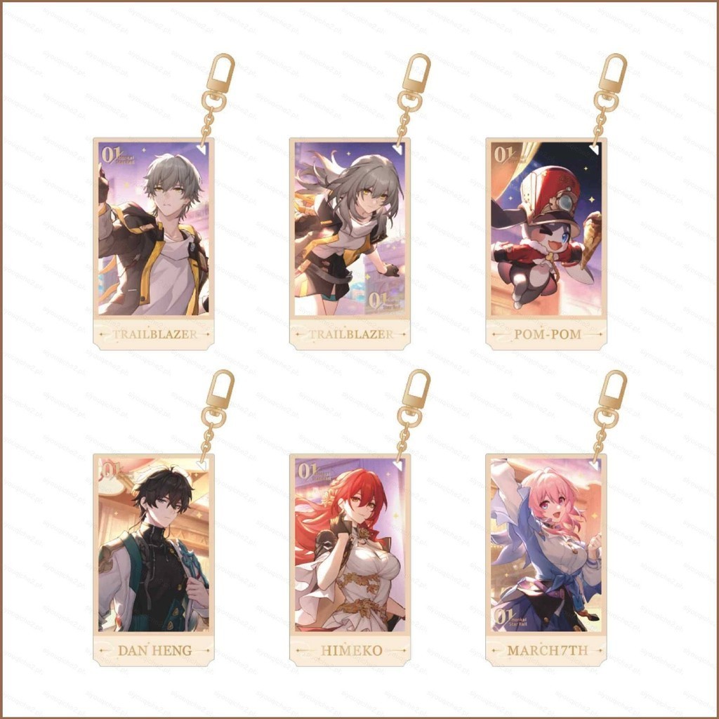 sy Honkai Star Rail Himeko Pom-Pom Welt Trailblazer March 7th laser badge acryl pendant stand ...