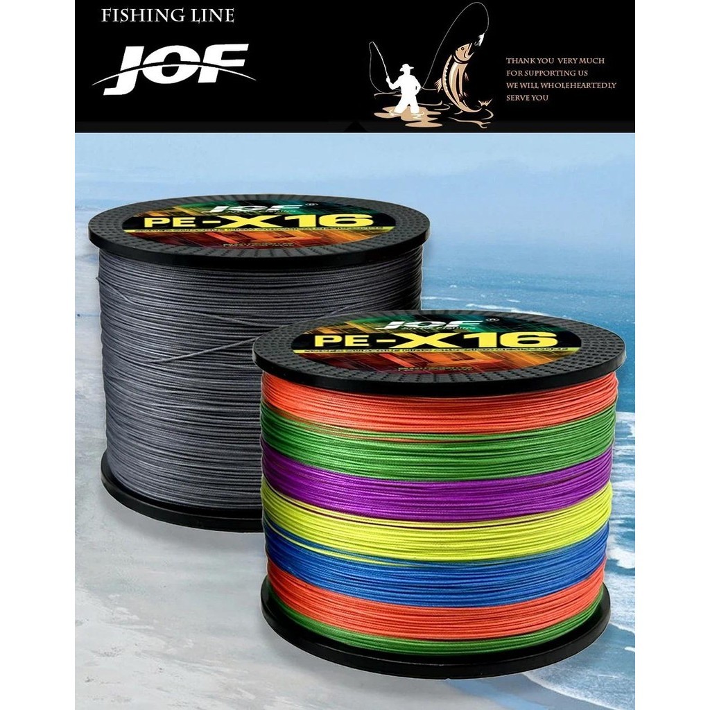JOF 16 Strands Smooth PE Multifilament Braided Line Wear-resistant ...