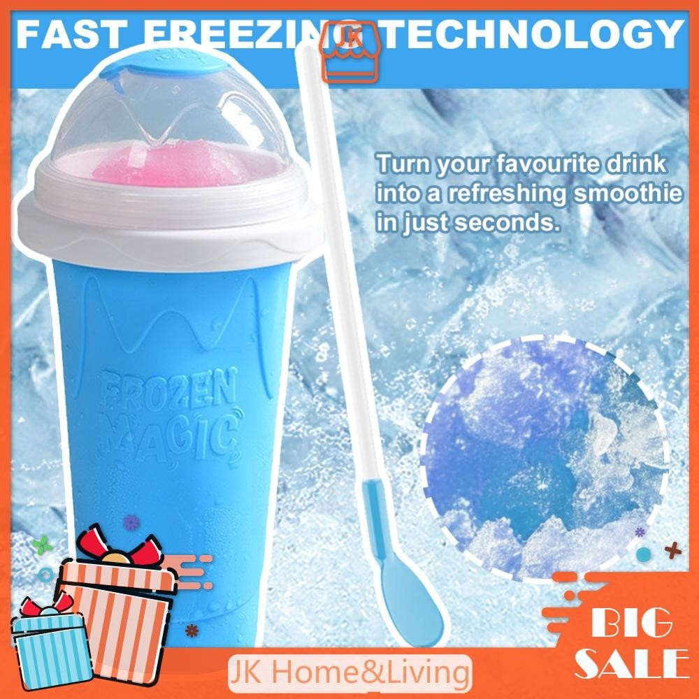 Slushie Maker Cup with Lid and Straw Portable Smoothie Squeeze Cup ...