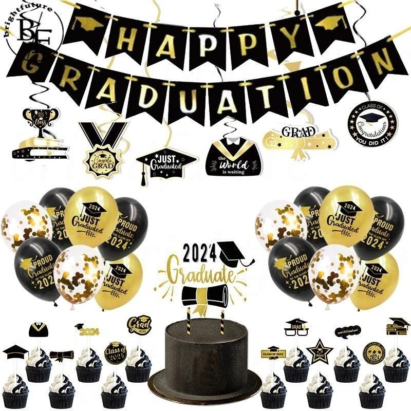 2024 Graduation Season Theme Party Decor Happy Graduation Banner ...