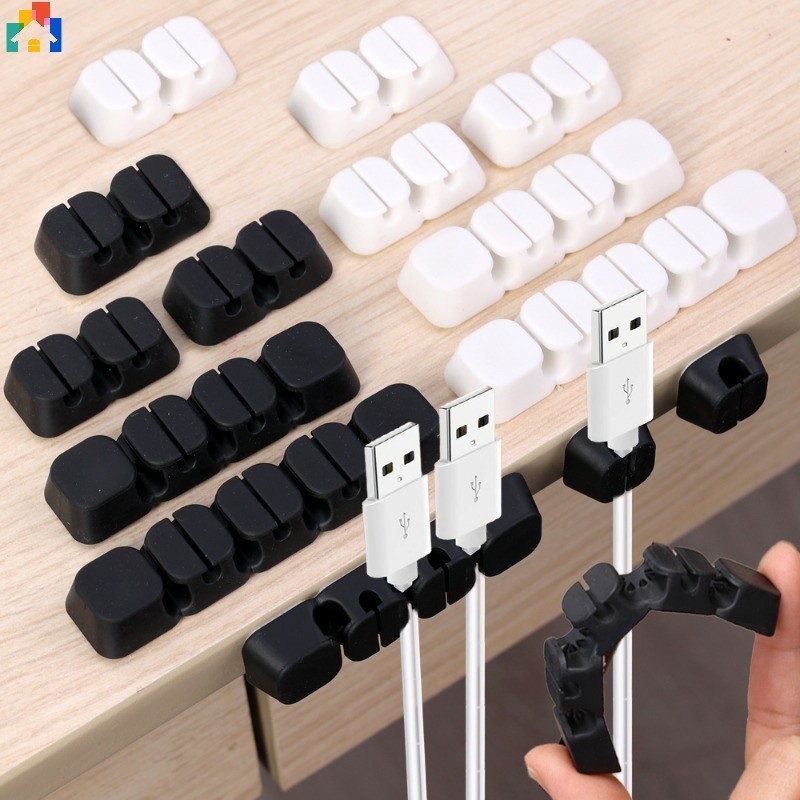 Multiple Styles Available Silicone USB Cable Organizer Cable Winder Desktop Easy Installing Tidy ...