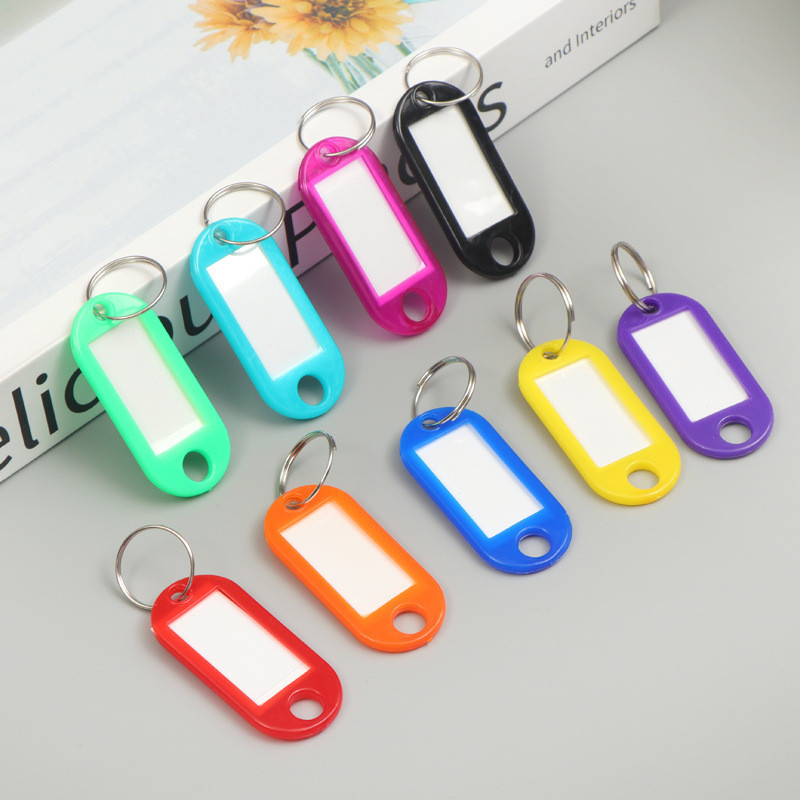 50pcs Plastic Key Tags with Key Labels Ring Key Holder for Home and ...