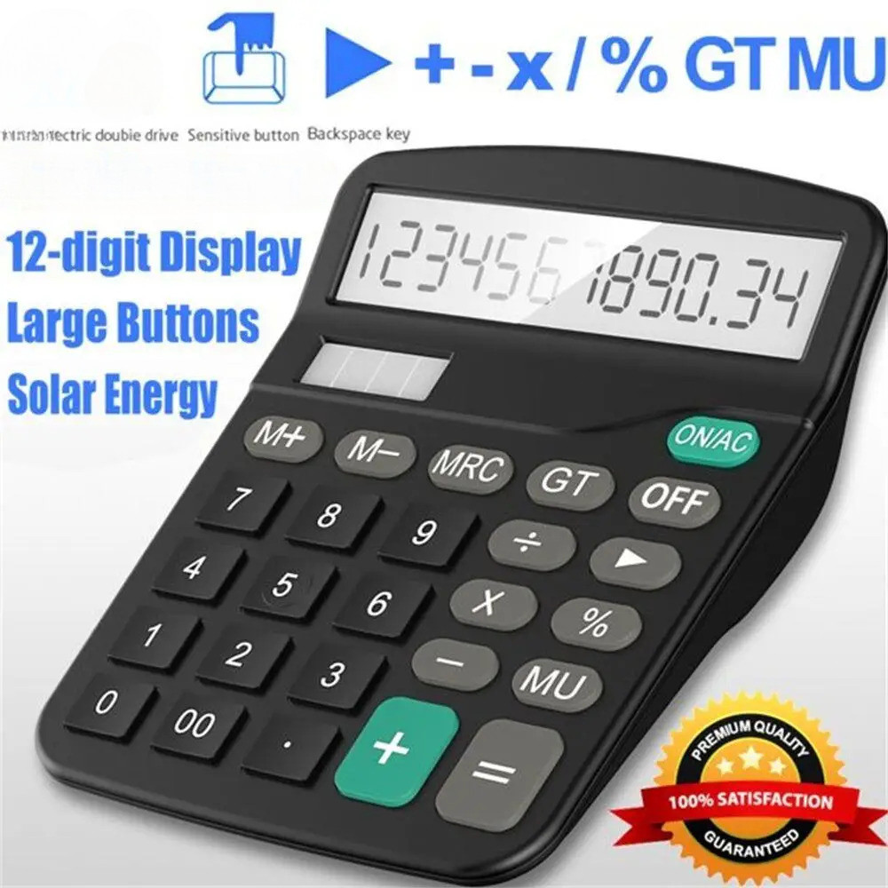 Electronic Calculator 12 Digit Display Student Multi-functional Big ...