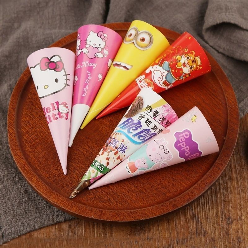 Ice Cream Cone Crisp Tube Cone Wrapping Paper Paper Cover Ice Cream ...
