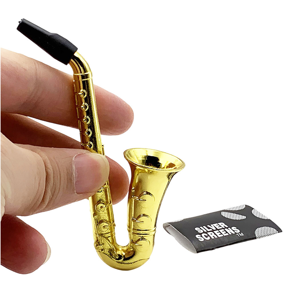Creative Pipe Mini Saxophone Portable Metal Silver Screen Accessories ...