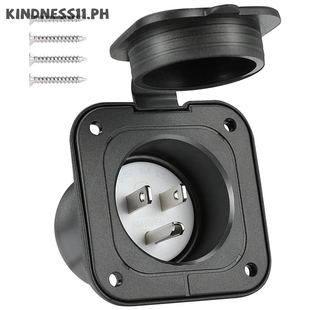 15 Amp Shore Power Inlet Plugs 125V Flange Inlet RV Power Outlet Socket ...