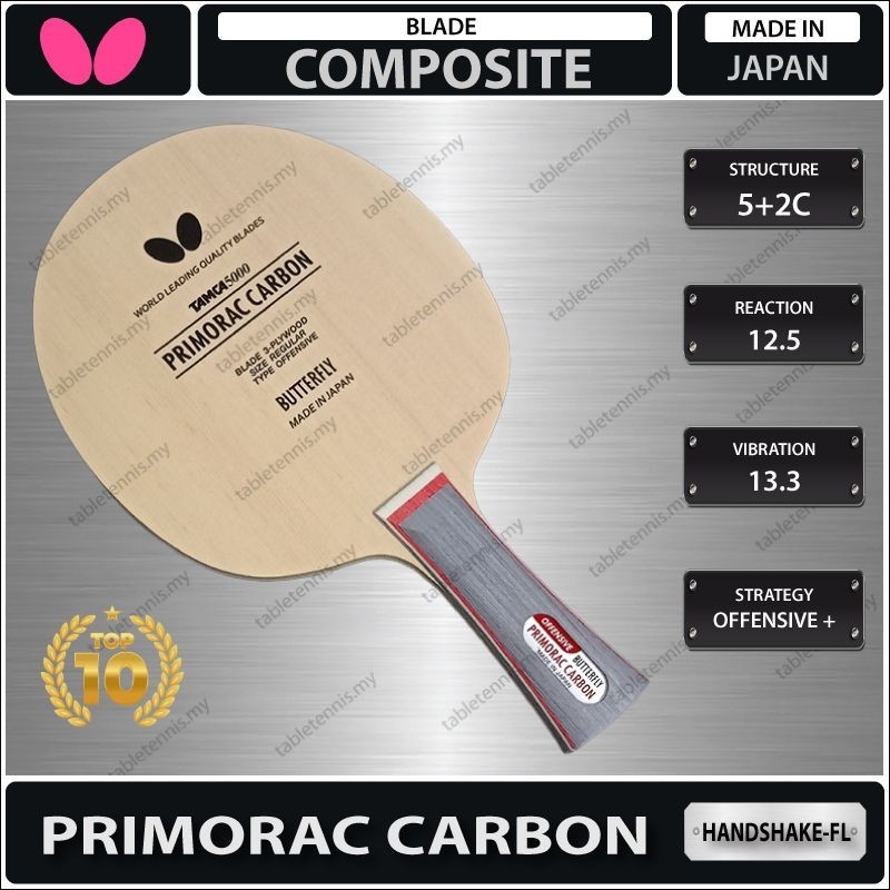 Butterfly Primorac Carbon Table Tennis Carbon Blade Bat Paddle Racket Ping Pong Handshake-FL ...
