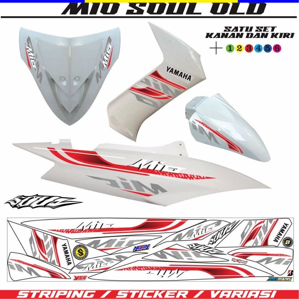 Mio SOUL Carburetor Motorcycle Pole STRIPING Sticker/MIO SOUL OLD ...