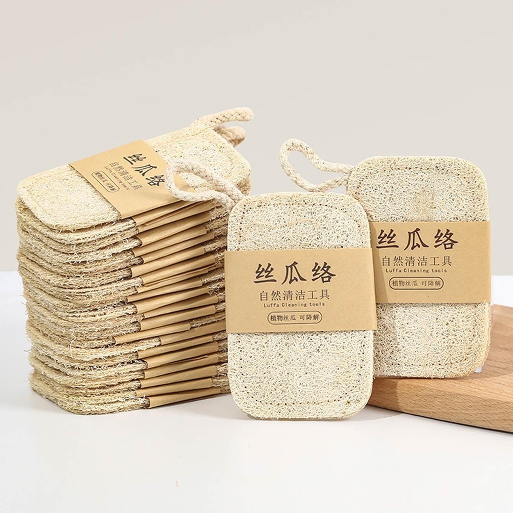 Loofah Sponge for Dishes Hangable Luffa Section Dishwashing Towel for ...
