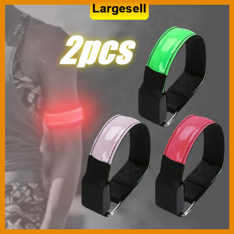 2pcs Night Running Flashing Safety Armband LED Reflective Arm Bands ...