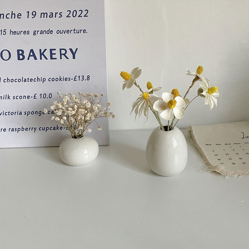 Ceramic Flower Vase Pure Color Simple Flower Vases Ceramic Modern Vase ...
