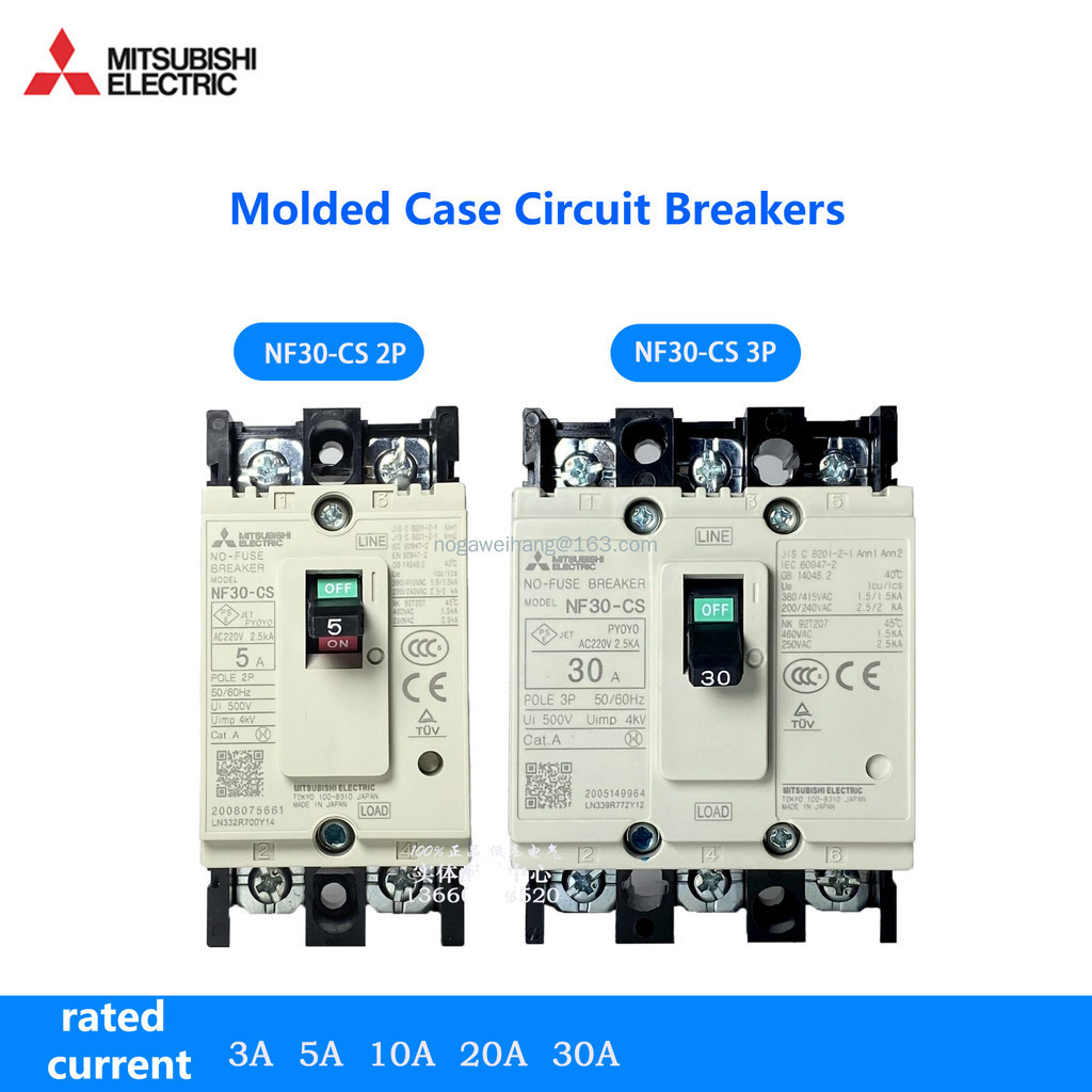 Mitsubishi circuit breaker 2P 3P Air switch NF30-CS 3A 5A 10A 15A 20A 30A（original） | Shopee ...