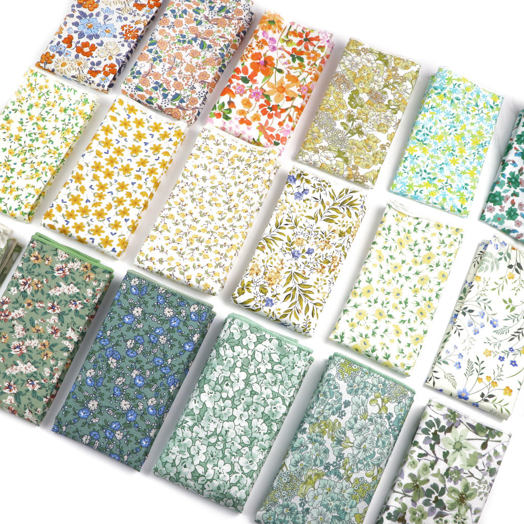 Newly-Designed Floral Print Hankerchief 100% Cotton Green Yellow Blue ...
