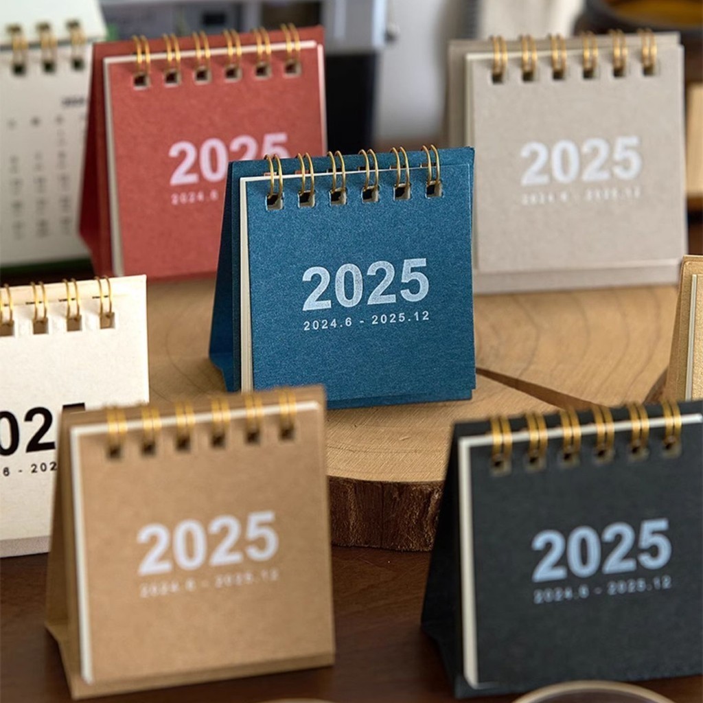 Mini Desk Calendar 2025 Small Desktop Calendar Thick Paper Twin-Wire ...
