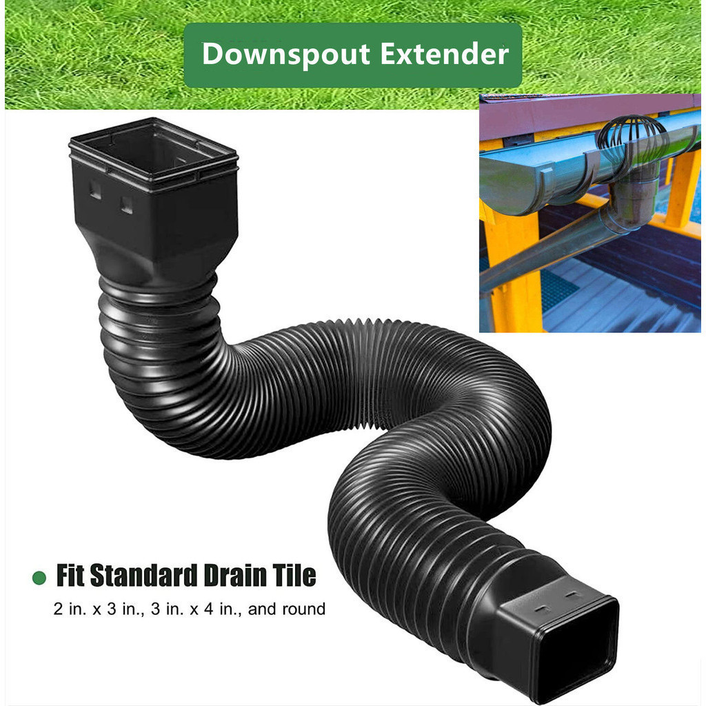 Rain gutter extension tubes, flexible extension, under gutter nozzle ...