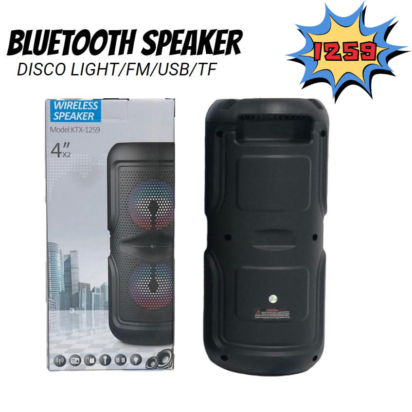 Sound bass 4'Inch Portable Karaoke LED Color Lights Wireless Bluetooth ...