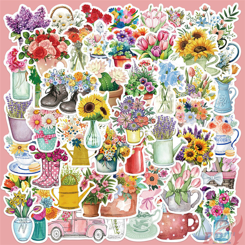 Beautiful Flowers . Elegant Bouquet Series 03 Stickers 50Pcs/Set DIY ...