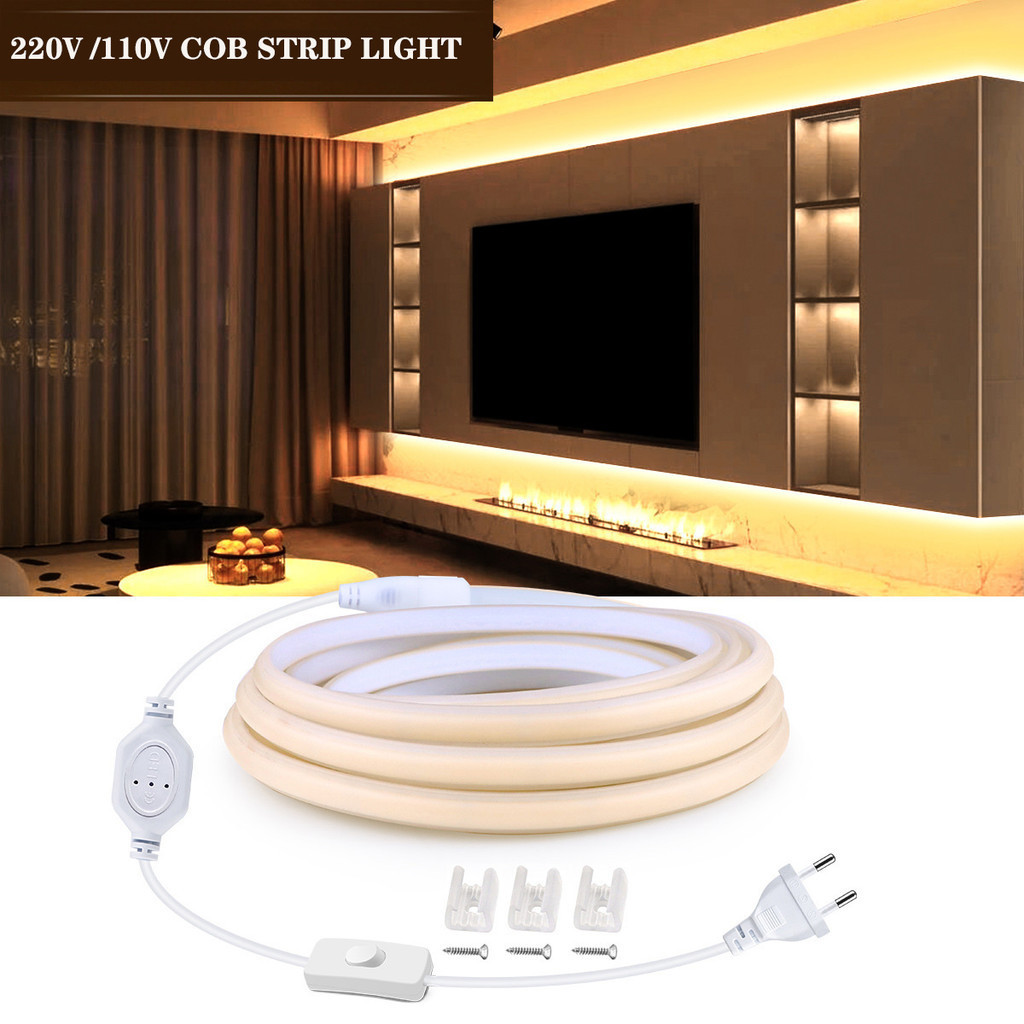 COB LED Strip Light 220V COB Super Bright 288LEDs/m Flexible Outdoor ...