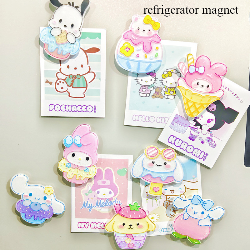 Cartoon Cute Sanrio Refrigerator Sticker Kuromi Melody Fridge Magnets ...