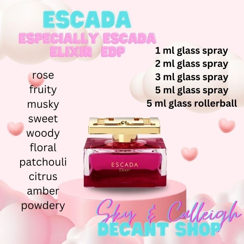 Sample Bottles Authentic Perfume Es Cada Especially Escada Elixir EDP 1 ...
