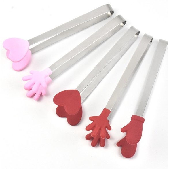 Silicone Mini Tongs, Hand Shape Food Tongs, Colourful Small Kids Tongs ...