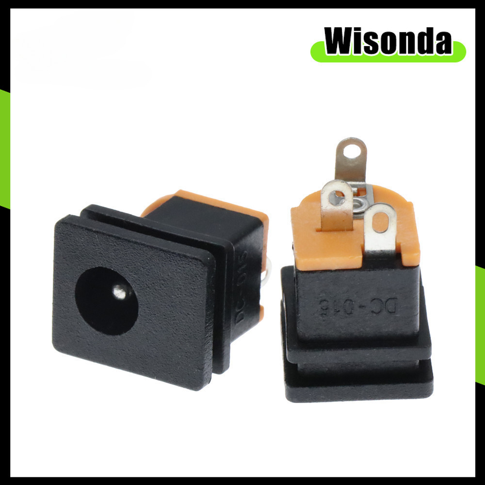 10PCS DC Power Socket DC-015 Jack 5.5X2.5MM Square Panel Mounting 5.5X2 ...