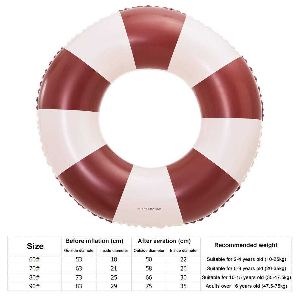 Classic Striped Inflatable Pool Float Swim Ring Pool Floaties Beach ...