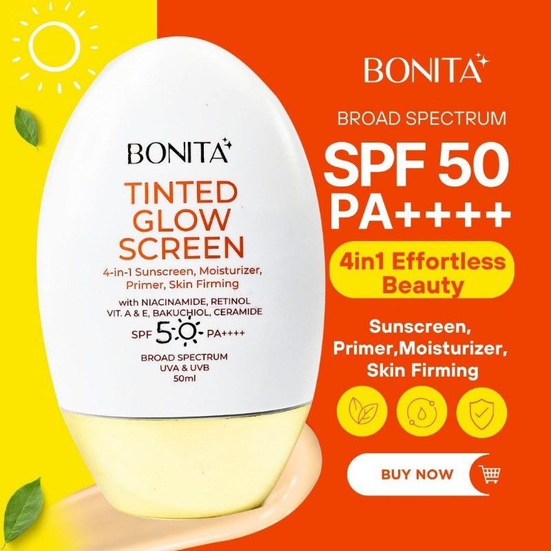 BONITA TINTED GLOW SCREEN SPF 50 PA+++ BROAD SPECTRUM 4in 1 SUNSCREEN ...