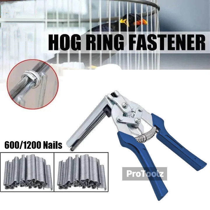 Hog Ring Plier Tool and 600pcs M Clips Staples Chicken Mesh Cage Wire ...