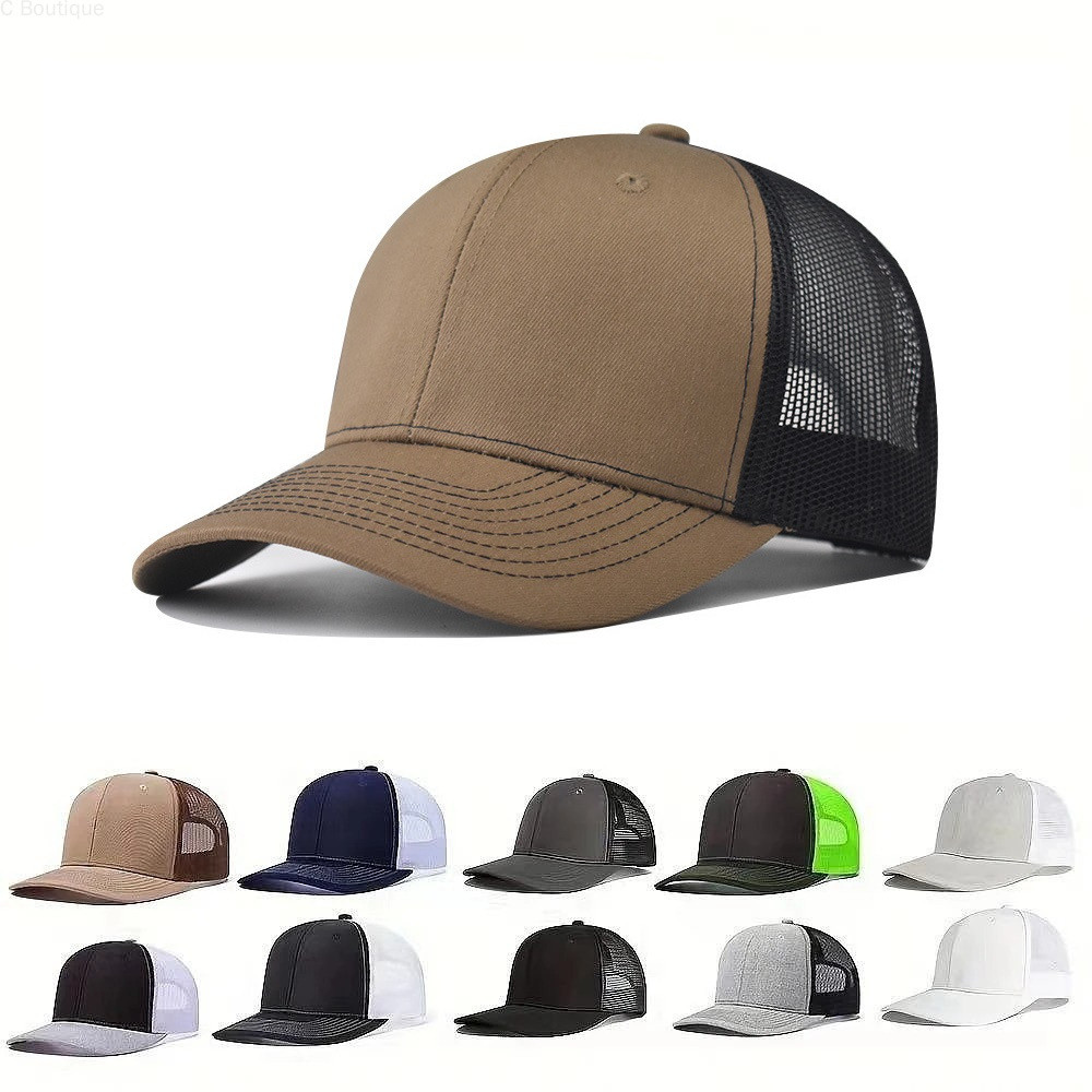 simple plain snapback cap for men 5 panel trucker hat solid color ...