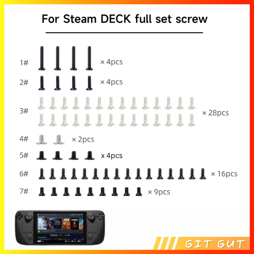 Steam Deck Console Screw Full set of Screw Bolts Nuts Replacement ...