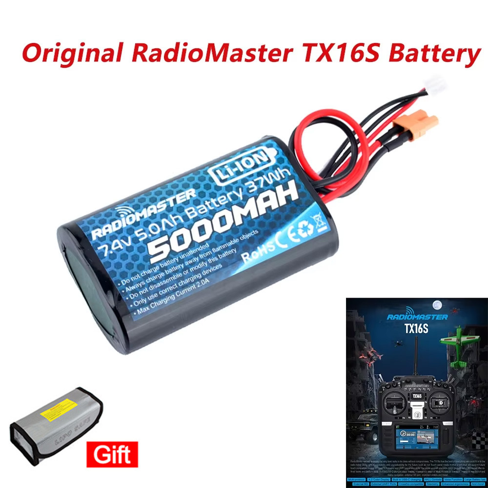 RadioMaster TX16S Original Transmitter 2S 5000mAh Lipo Battery Frsky ...