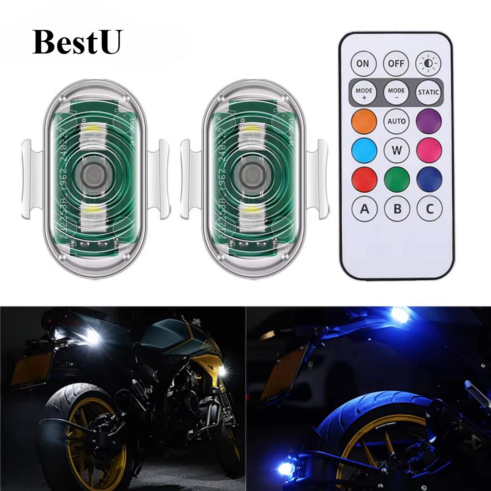 Universal Car Motorcycle Wireless Waterproof RGB LED Flash Light with ...