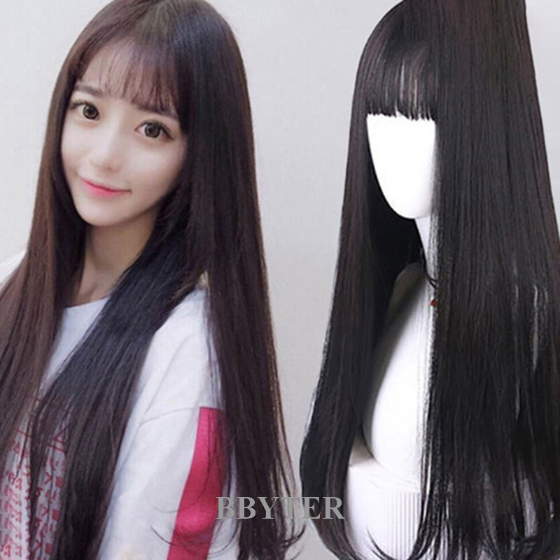 BBYTER Korean Wigs For Woman Female Long Hair Realistic Natural Full ...