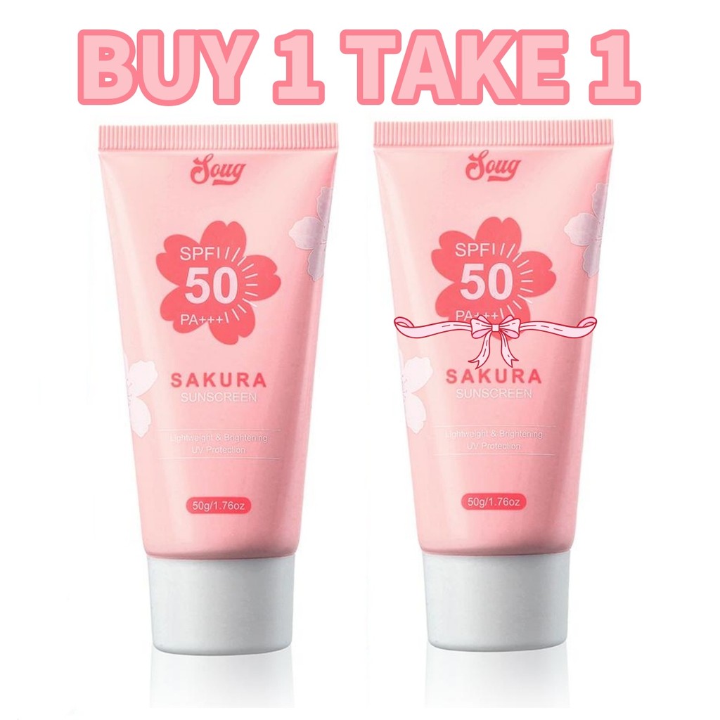 【BUY 1 TAKE 1】Sakura Sunscreen SPF50 PA+++ Long-lasting Sun Protection ...