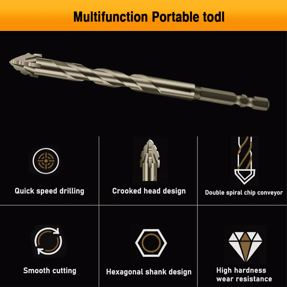 6PCS 4-Blade Saw Tooth Eccentric Drill Bit High-Strength Eccentric ...