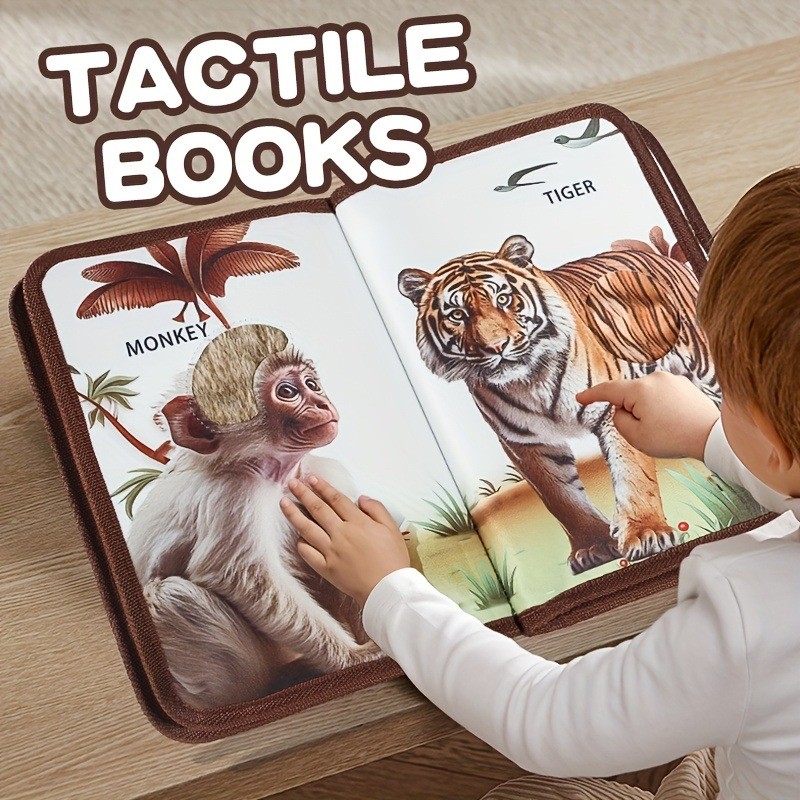 Baby Toys Children's Animal Touch Book Promote Sensory Development ...