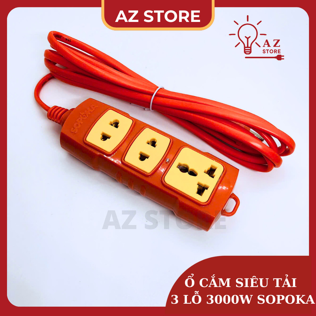 SOPOKA T3000W 3-hole power outlet with high capacity, super load ...