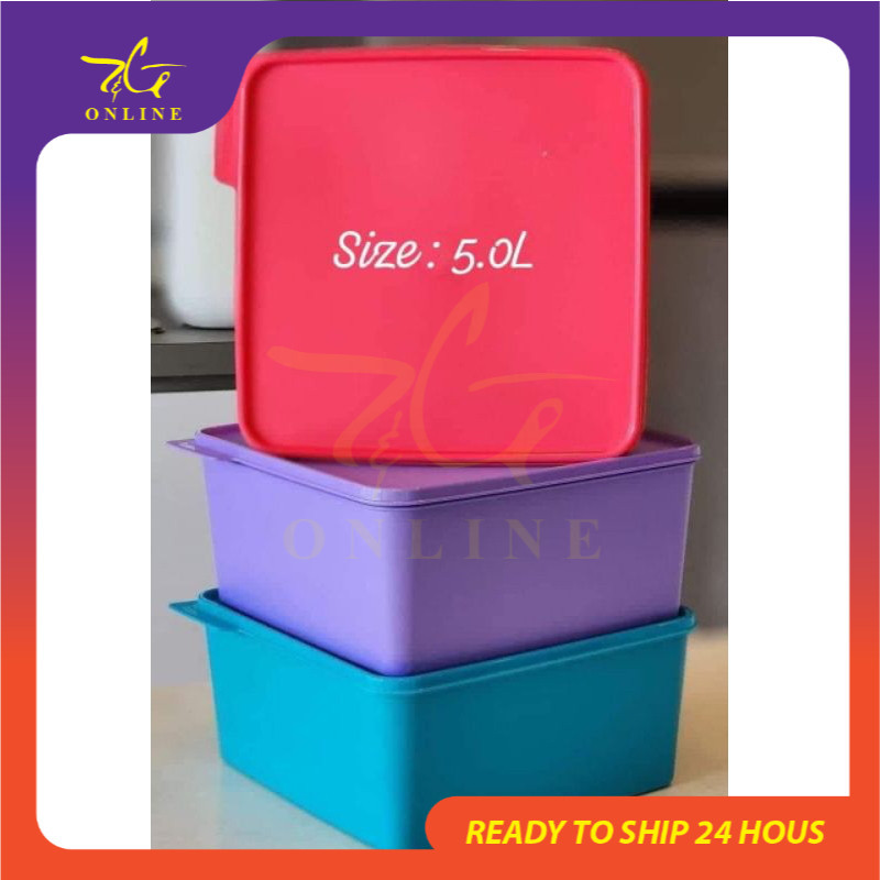 Tupperware 5L Snack & Stack Cozy Nest Large Serving Pink Red Merah ...